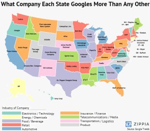 This Surprising Map Shows What Company Each State Googles More Than Any ...